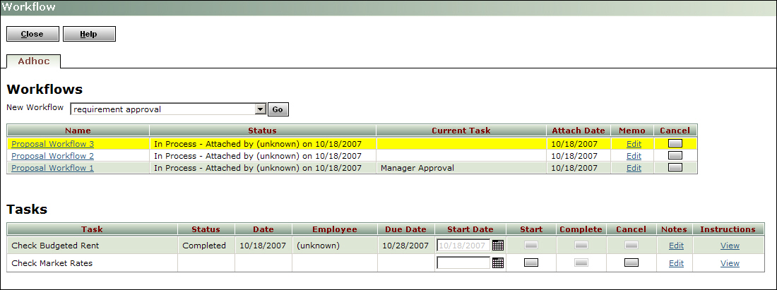 Ad Hoc Punchlist Sequential Workflows