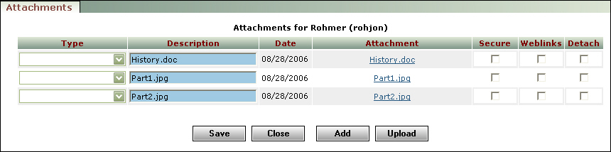 Uploading an Attachment