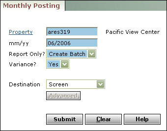 Posting Monthly Charges