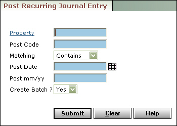 Posting Recurring Journal Entries