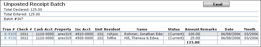 Creating Summary Receipt Batches