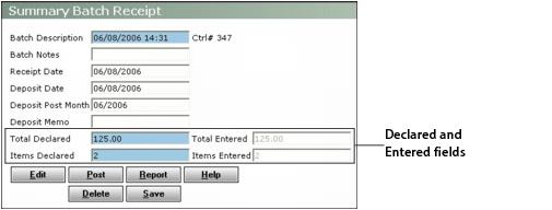 Creating Summary Receipt Batches