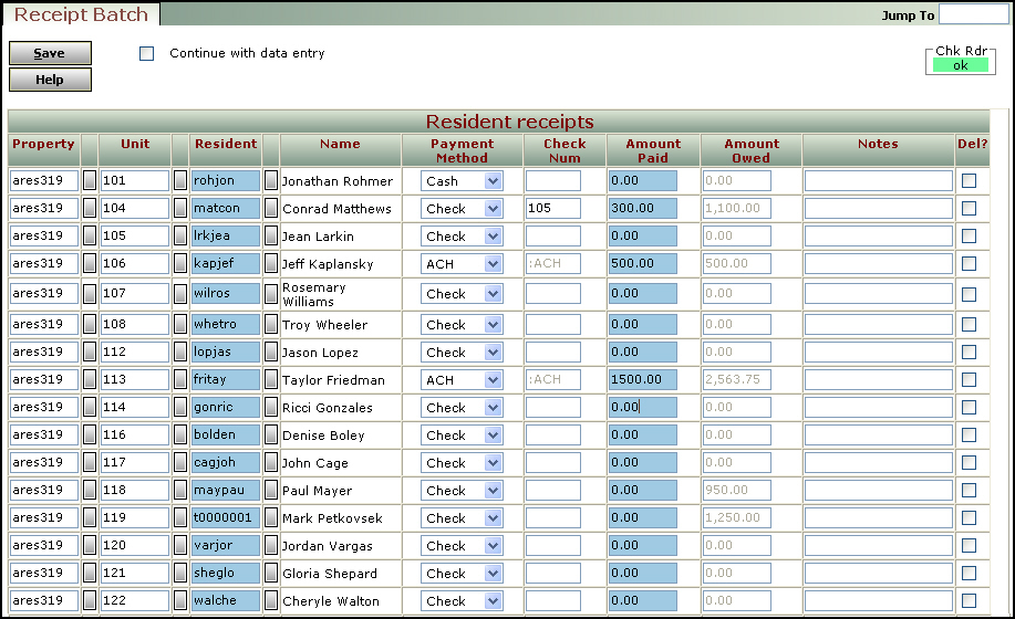 Creating Summary Receipt Batches