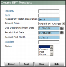 Creating EFT Receipt Batches