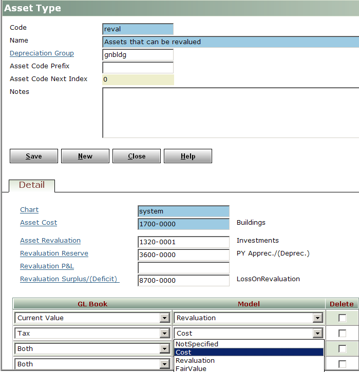 Setting Up Asset Types for International Reporting Standards