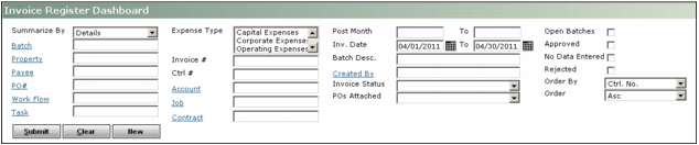 Reviewing Invoice Register Records and Entering Invoice Information