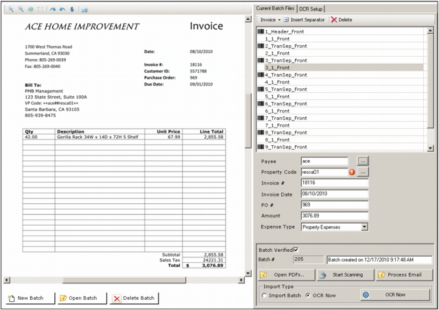 Scanning Paper Invoices